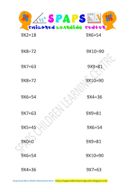 Download 9 Times Table Quiz Printable PDF Worksheets - Practice 9 ...