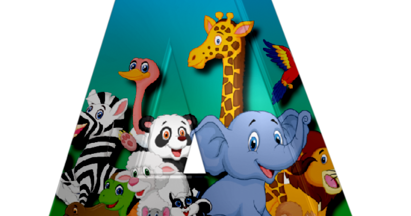M. Michielin Alphabets: CARTOON SAFARI ANIMALS ALPHABET AND BONUS PNG