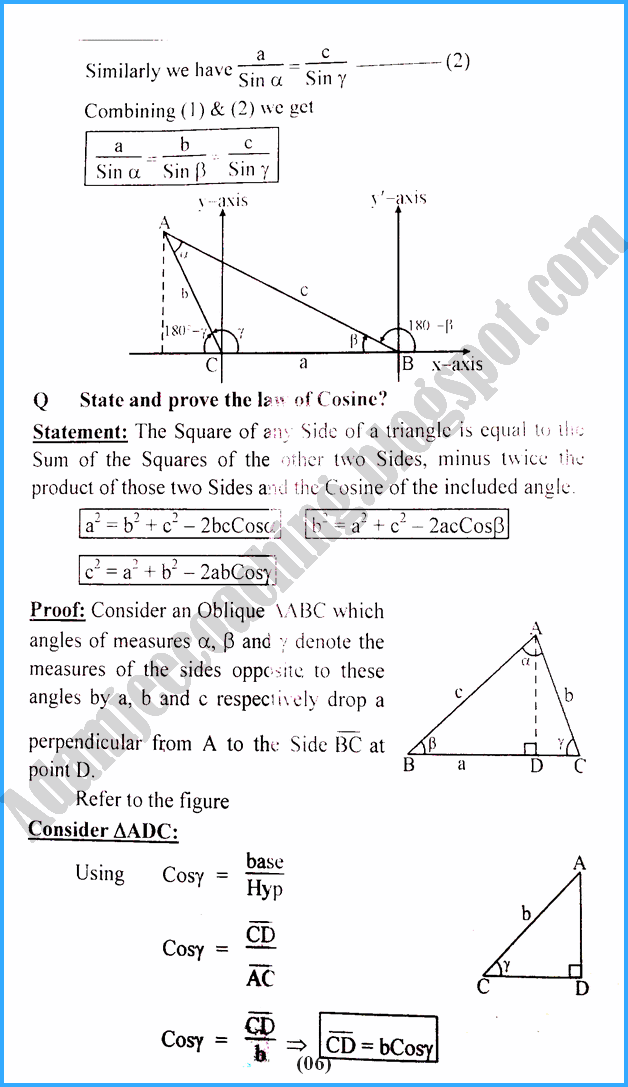 Adamjee Coaching: Solutions of Triangles - Definitions and Formulae ...