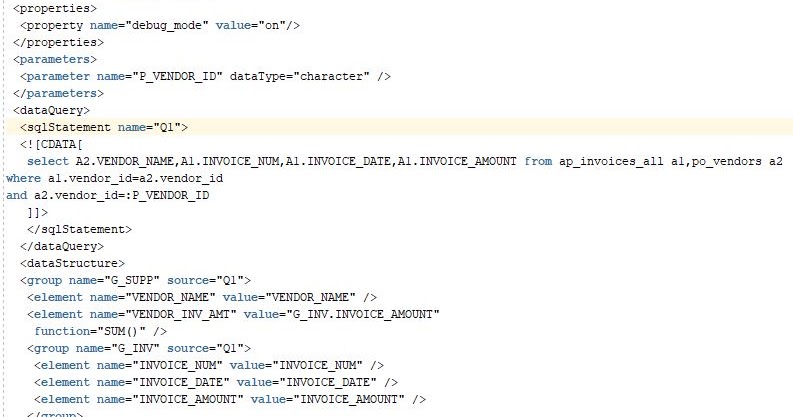 Oracle Applications Blog Xml Publisher Report Using Data Template In