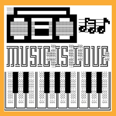 Text Ascii Art de música, intrumentos