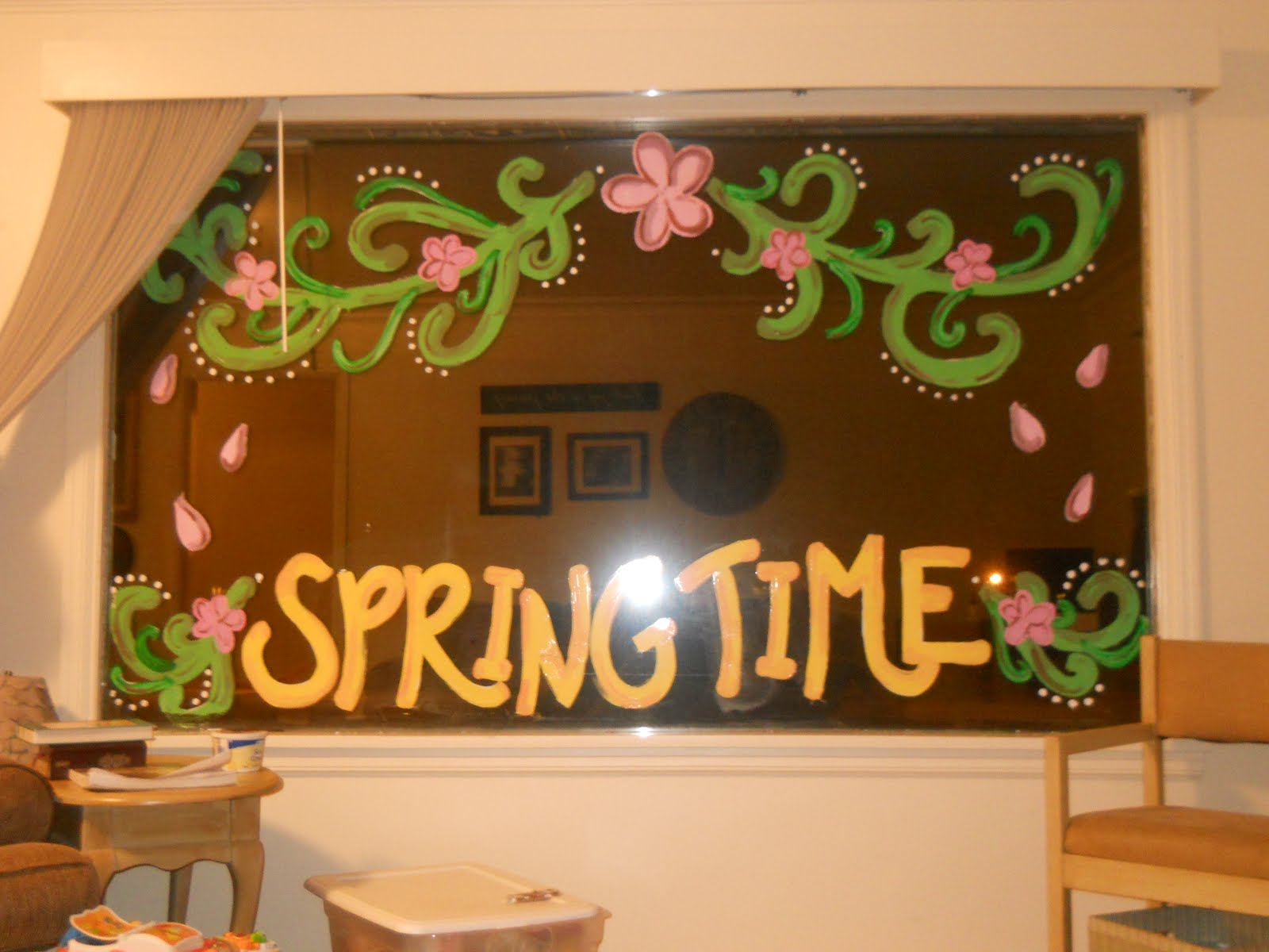 Glass Canvas Window Painting: Simple Easter Window