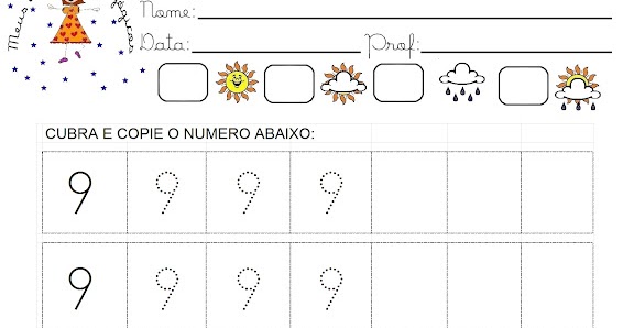 Números de 0 a 10 ~ Atividades Infantil