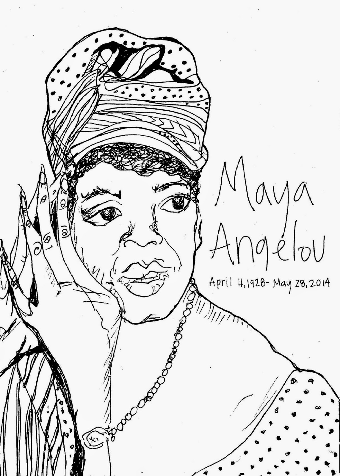 Angelou Sketch Coloring Page