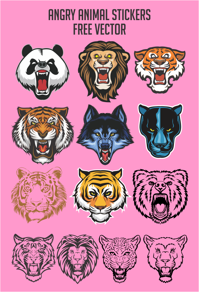 Animal Angry Logo Bundle 1 Corel CDR Vector