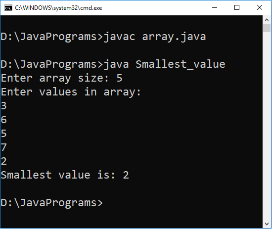 Java Smallest Value In Array Java Smallest Value In Array