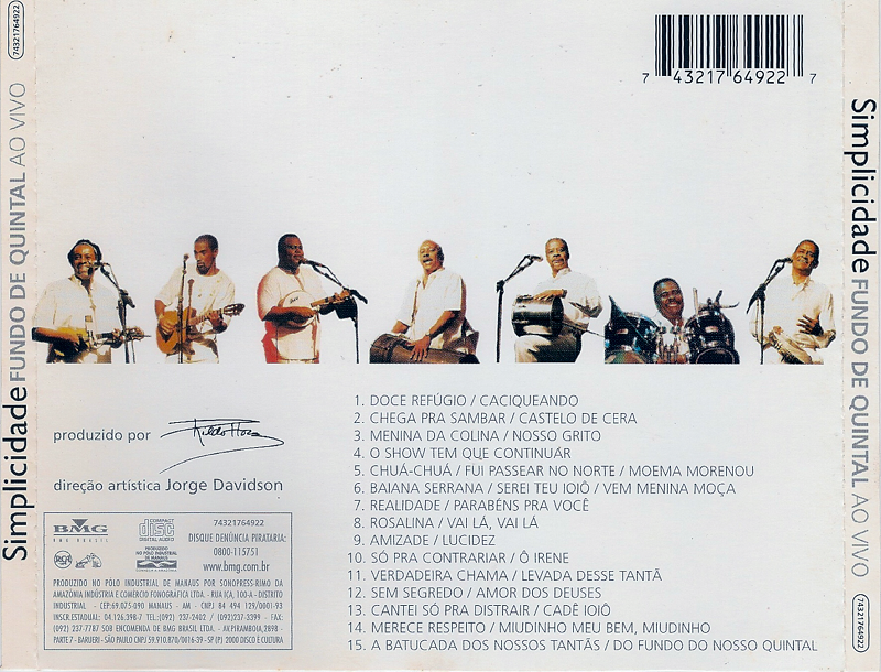 Samba & Pagode Flac: Grupo Fundo De Quintal - Simplicidade Ao Vivo (2000) Flac