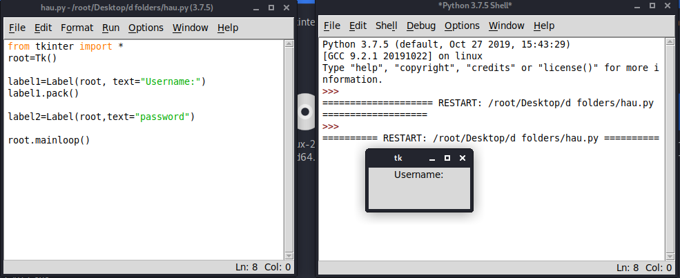 Learning Basics Of Python's Tkinter Library: Labels