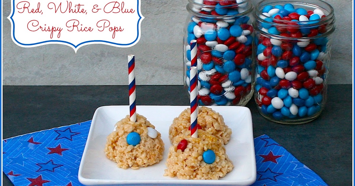 Red, White, & Blue Crispy Rice Pops #CelebrateWithM