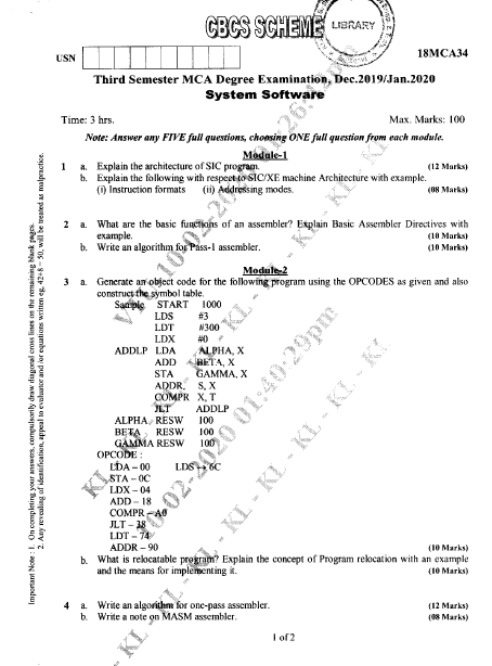 Visvesvaraya Technological University MCA. (CBCS) Third Semester ...