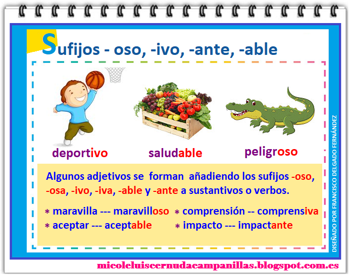 Gotitas de naranja y limón 4: FORMAR PALABRAS DERIVADAS: LOS SUFIJOS
