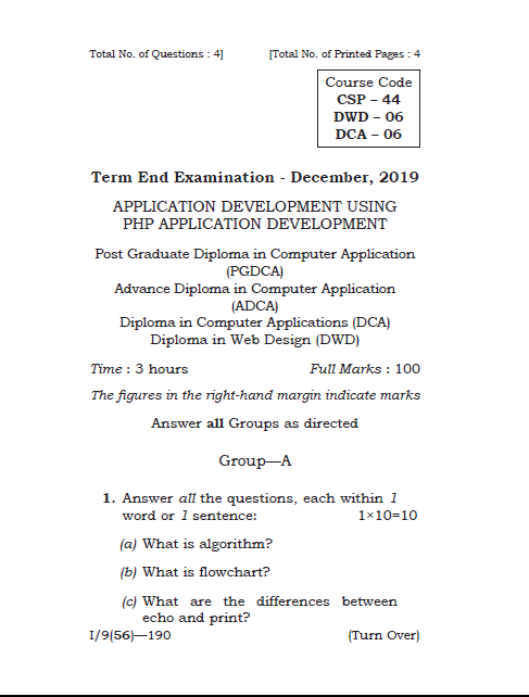 OSPU CSP DWD DCA Application Development Using Php Application ...