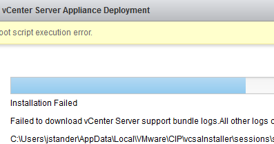 VirtualRealization: PSC : Firstboot script execution error