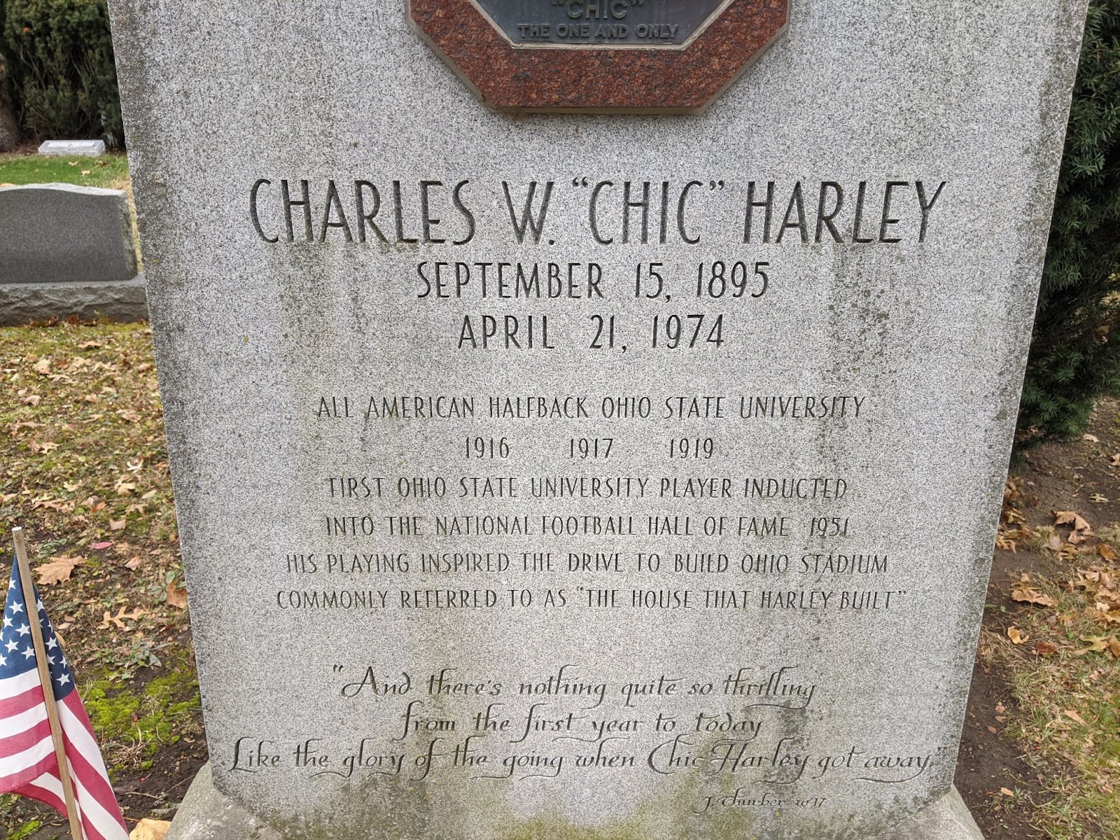 Travels of a Hobgoblin Taphophile: Chic Harley (OSU Football) - Union ...
