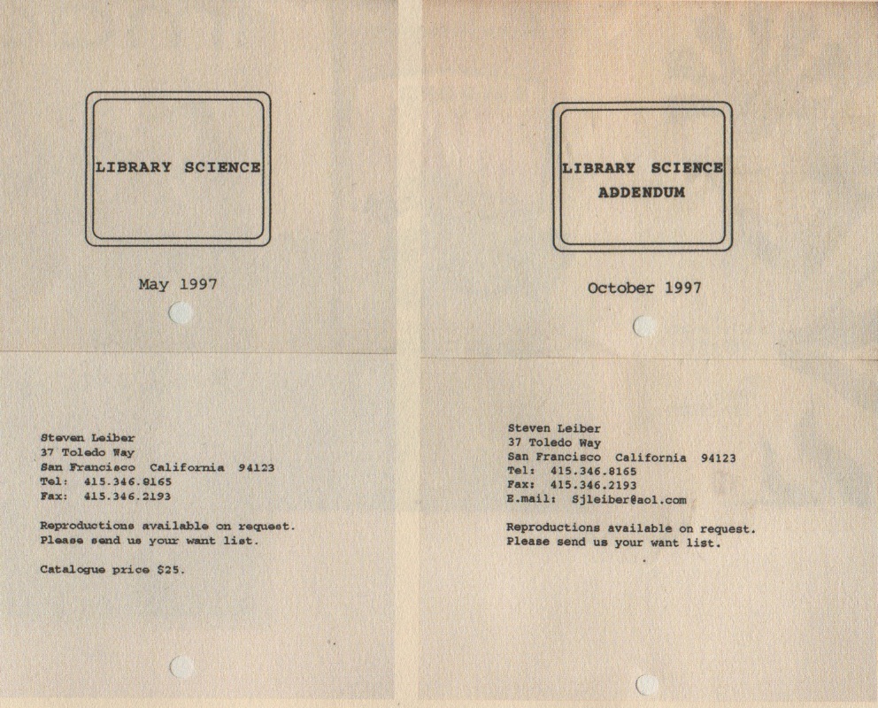 Artists' Books and Multiples: The Catalogues of Steven Leiber: A ...