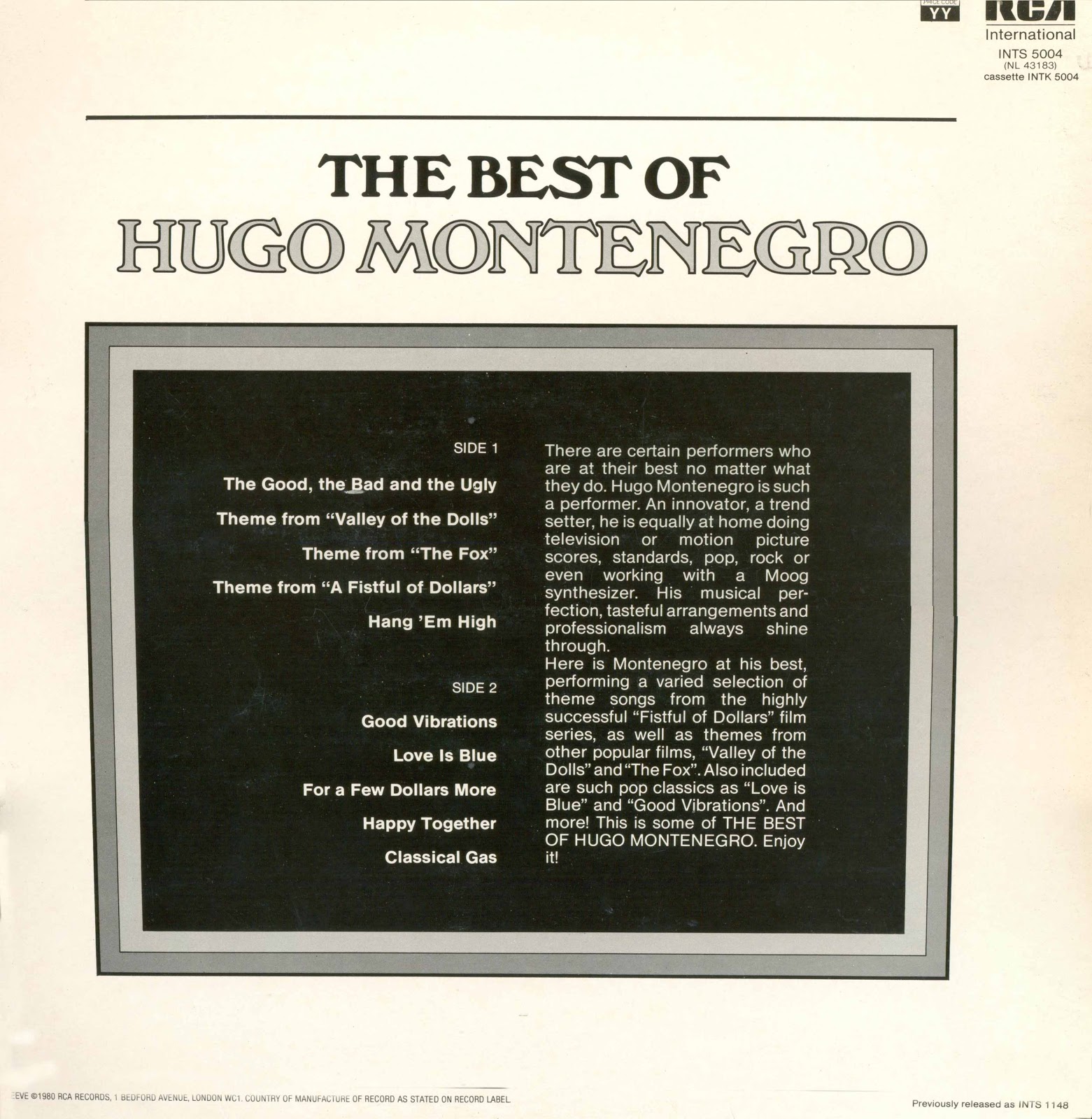 In-Flight Entertainment: Hugo Montenegro - The Best Of (1969)