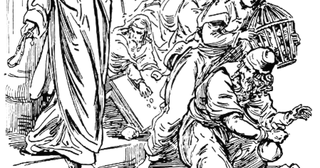 Jesus cleanses the temple coloring sheet | Color The Bible