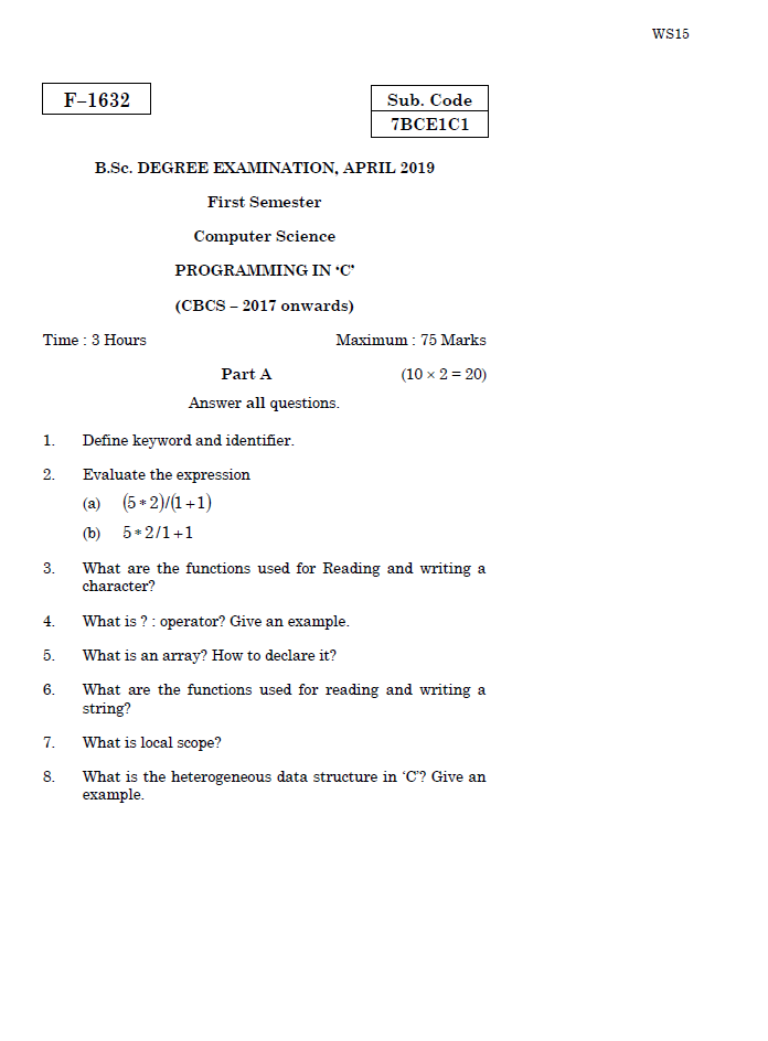 Alagappa University B.Sc.(Computer Science) PROGRAMMING IN ‘C’ APRIL ... Alagappa University B.Sc.(Computer Science) PROGRAMMING IN ‘C’ APRIL ...