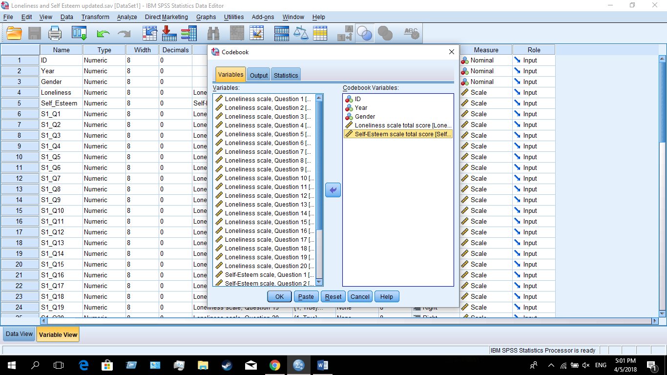 Step 3: Preparing a Codebook