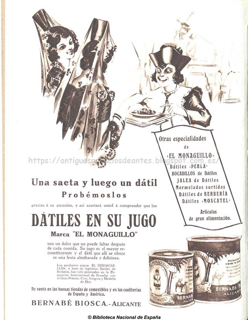Antiguos anuncios de antes: El Monaguillo (datíles) (25 anuncios)