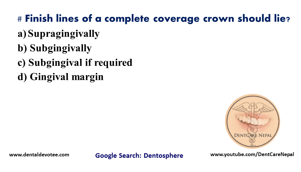 Dentosphere : World of Dentistry: Finish lines of a complete coverage ...
