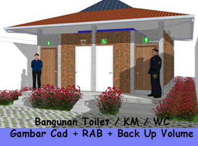 Bangunan Toilet - Kamar Mandi / WC Umum (Gambar Cad + RAB + Back Up ...
