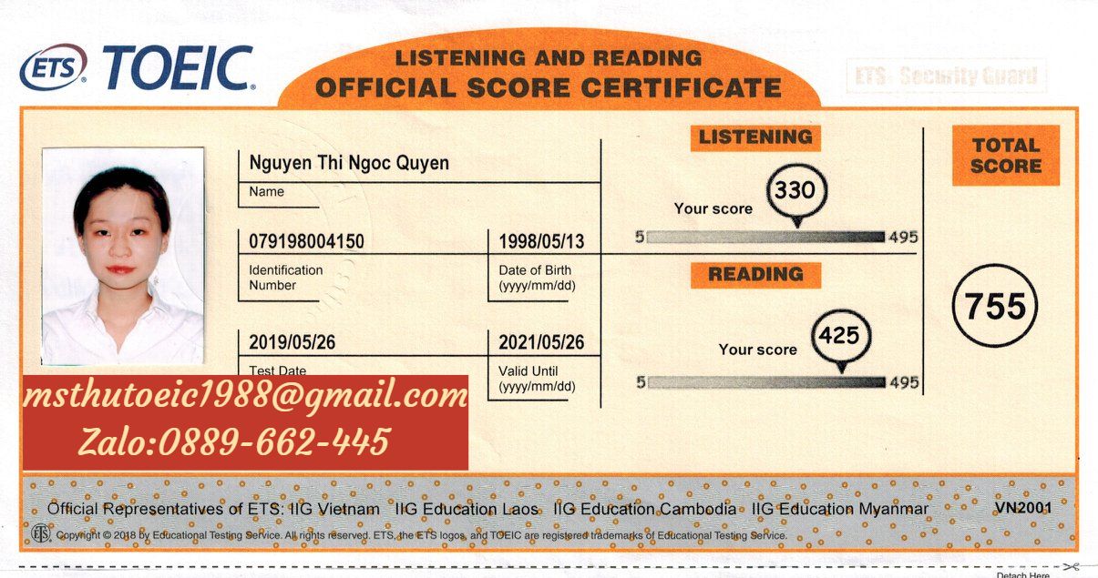 Chứng chỉ TOEIC, IELTS, TOEFL, A2, B1, B2