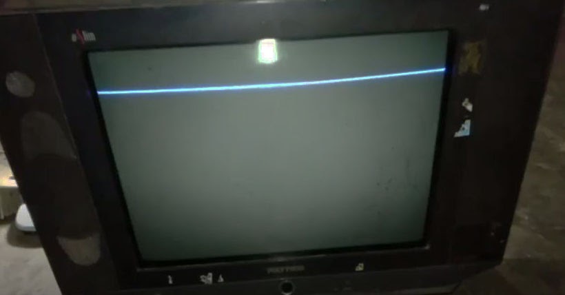 TV CRT Polytron Slim 21 inch layar hanya bergaris di atas - Brantazena.com