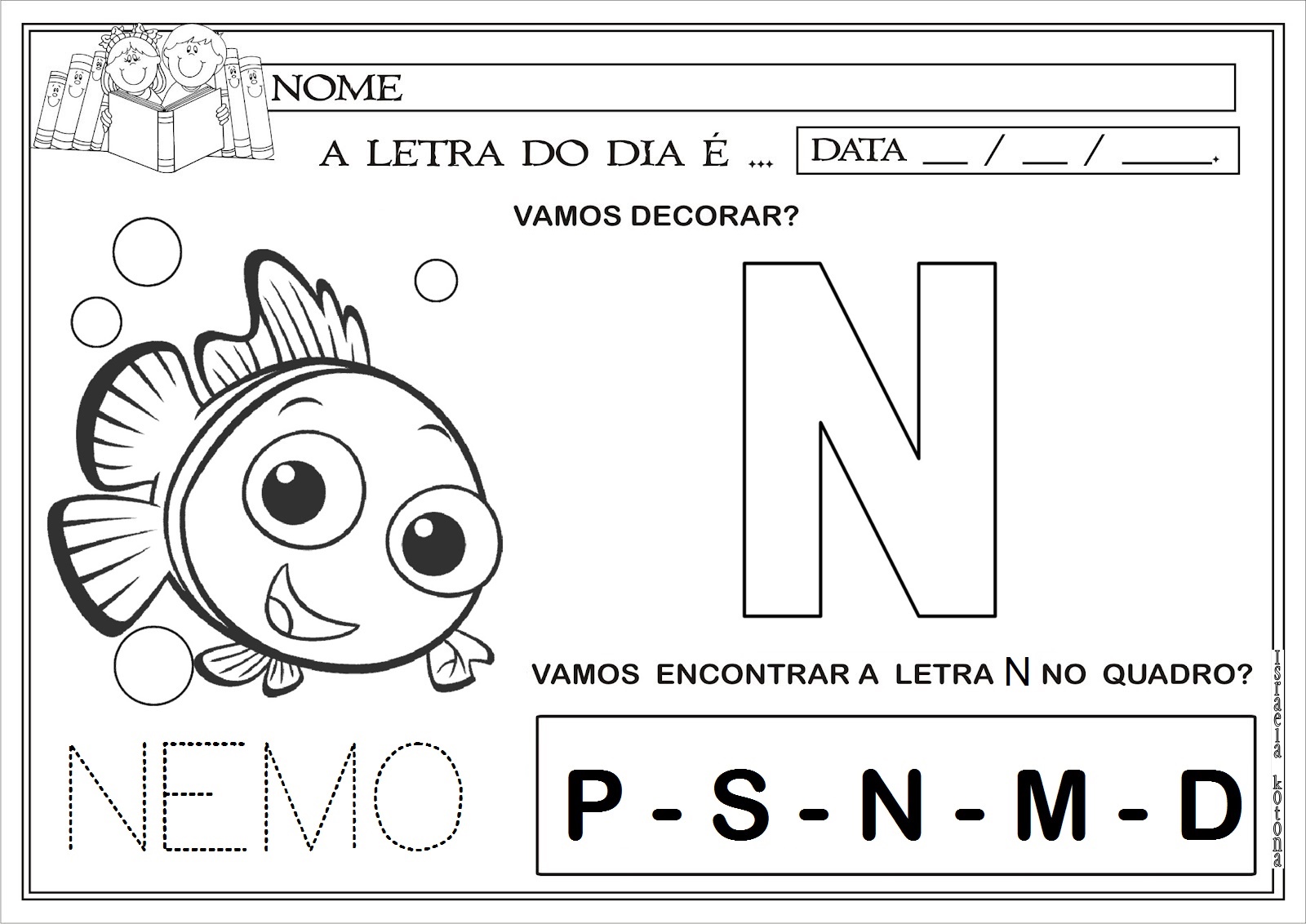 Atividades Nemo e letra N