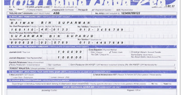 Borang Pendaftaran Asb