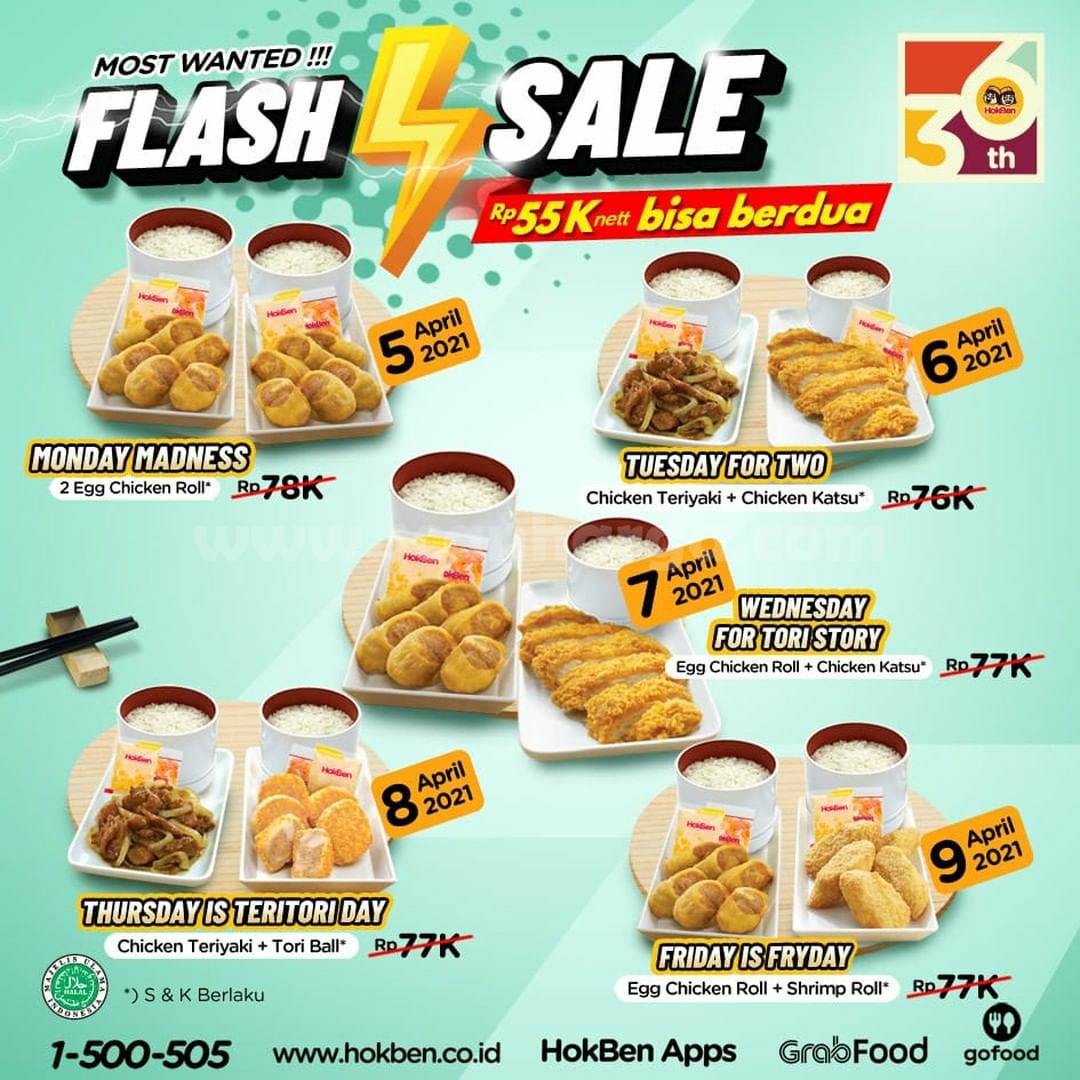 HOKBEN FLASH SALE - Promo Paket Makan Berdua cuma Rp 22ribuan /orang - scanharga