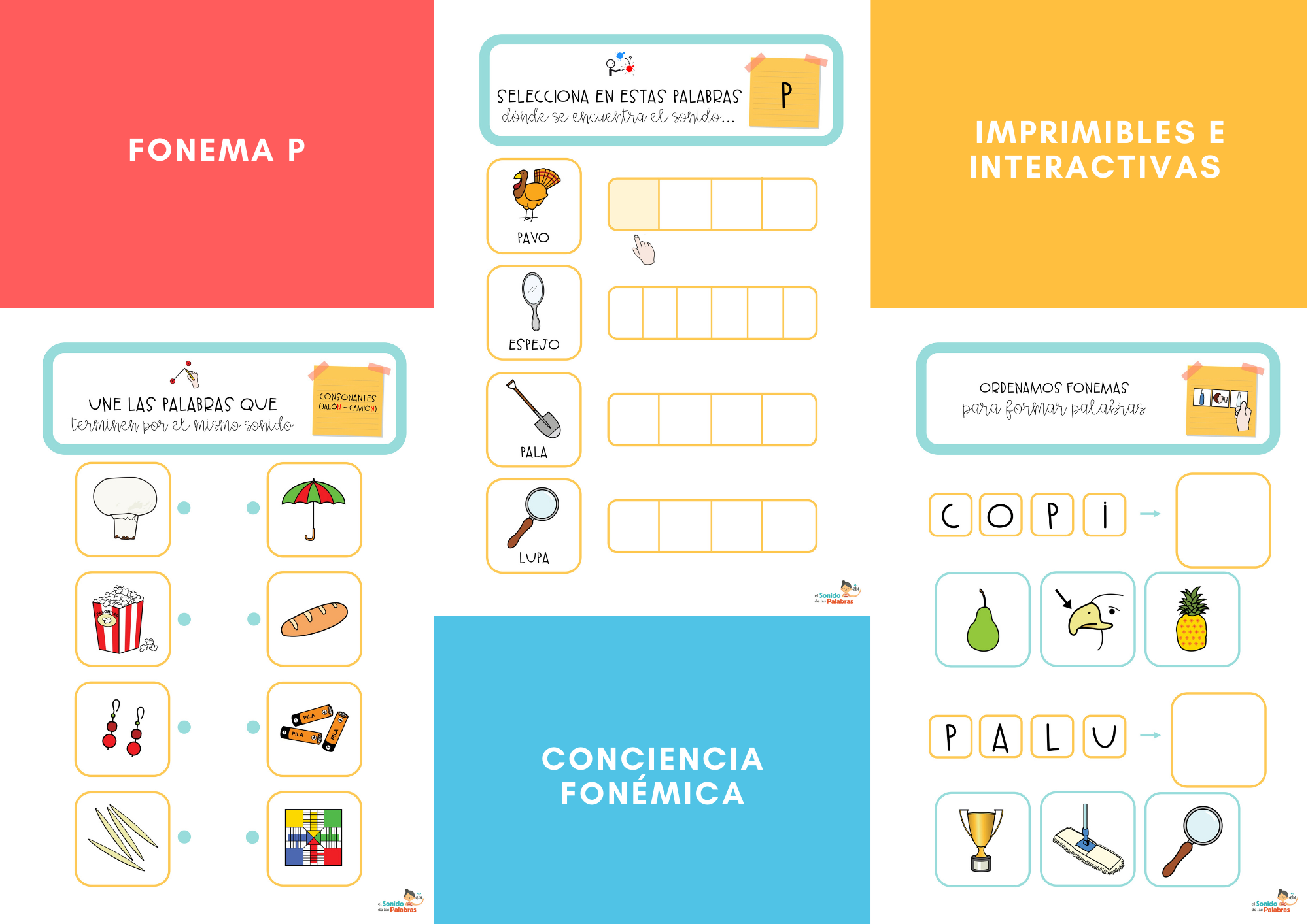 Fonema P - Conciencia Fonémica - El sonido de las palabras