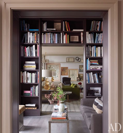 a perfect gray: gray bookshelves