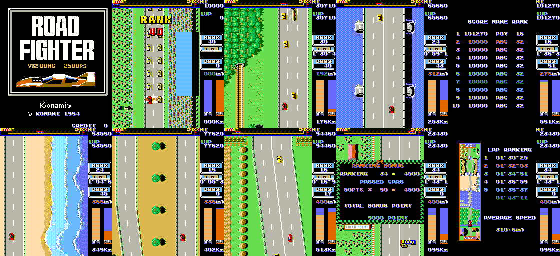 FRGCB - Finnish Retro Game Comparison Blog: Road Fighter (Konami, 1984)