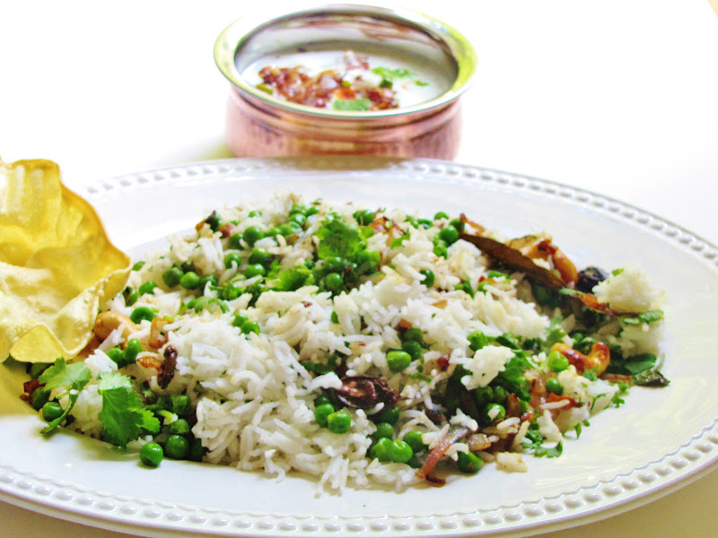 themustardseed......: Fresh mint and peas pulao: Cucumber raita with ...
