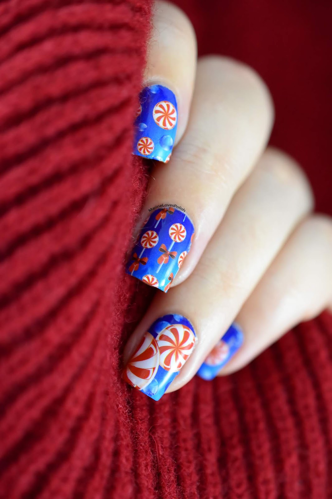 Pepperminty Candy Cane Nail Art