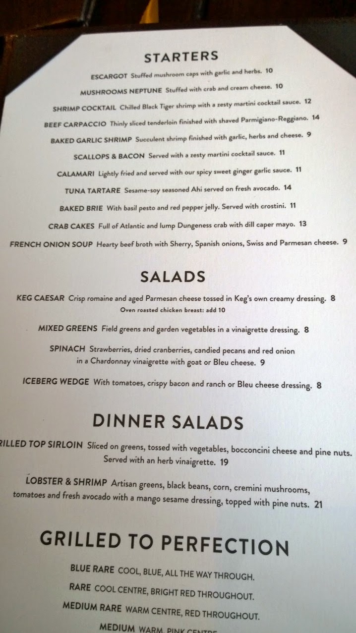 The Keg (Yaletown) - New Menu, New Offerings ~ Eating With Kirby