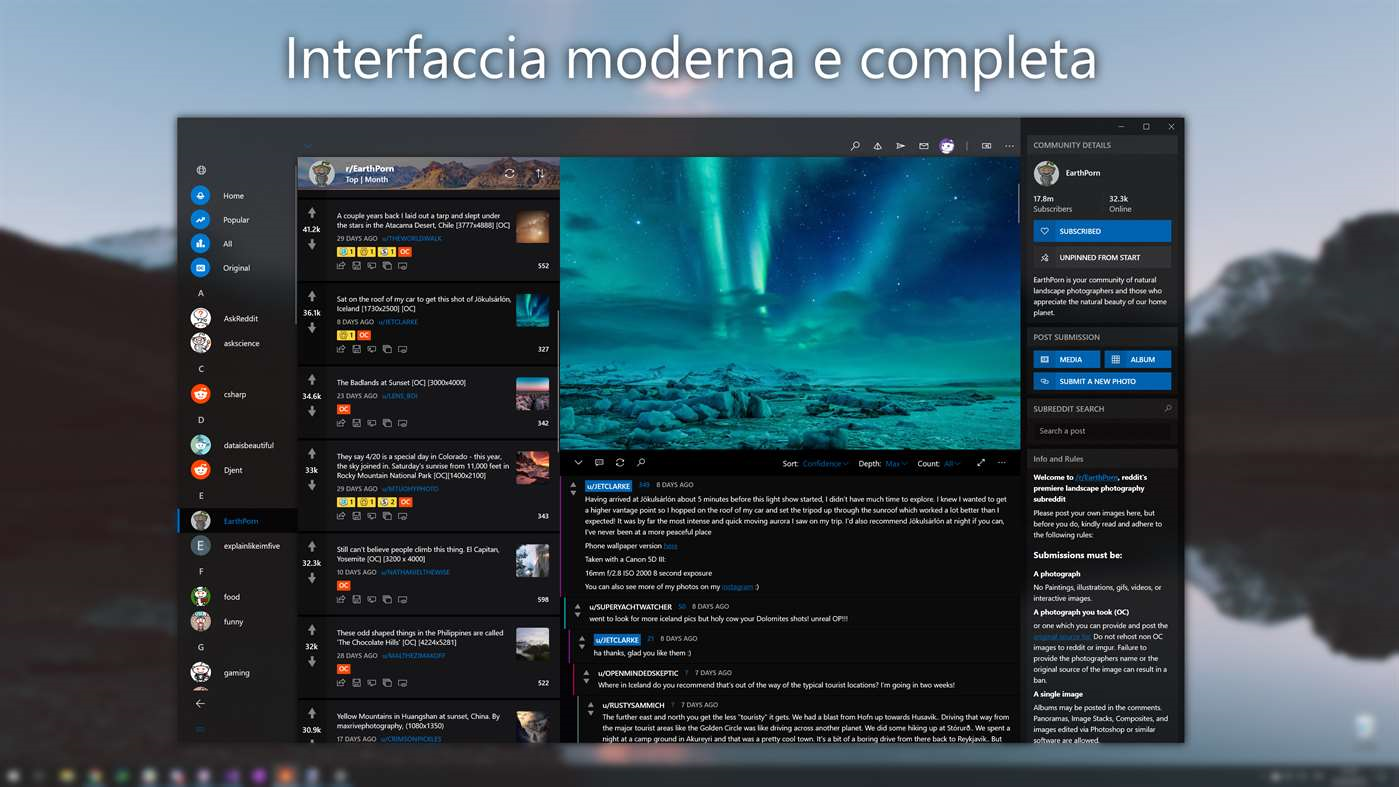 Download Legere for Reddit, client Reddit UWP per Windows 10