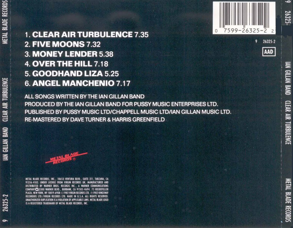 Classic Rock Covers Database: Ian Gillan Band - Clear Air Turbulence (1977)