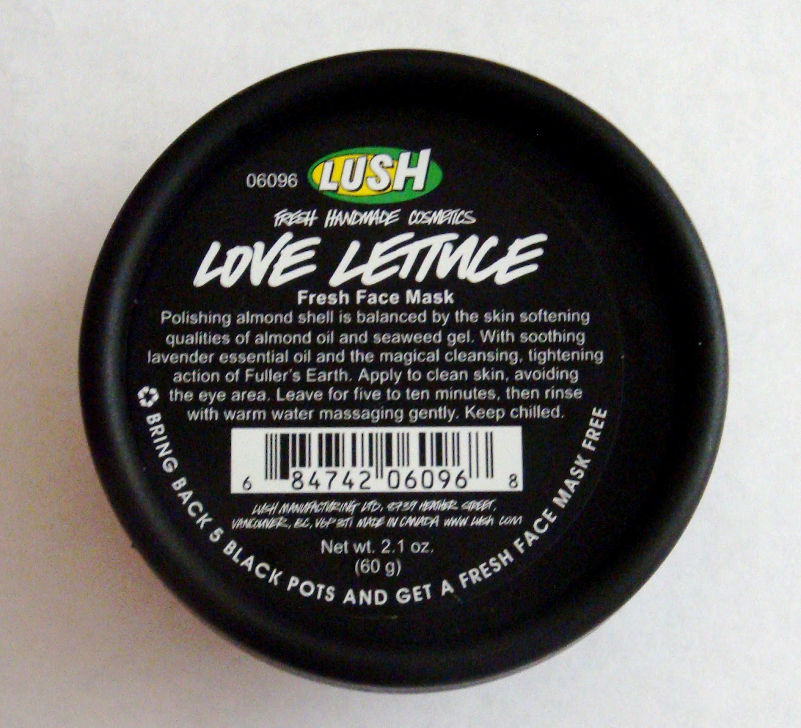 College Cosmetic: LUSH Fresh Face Mask: Love Lettuce