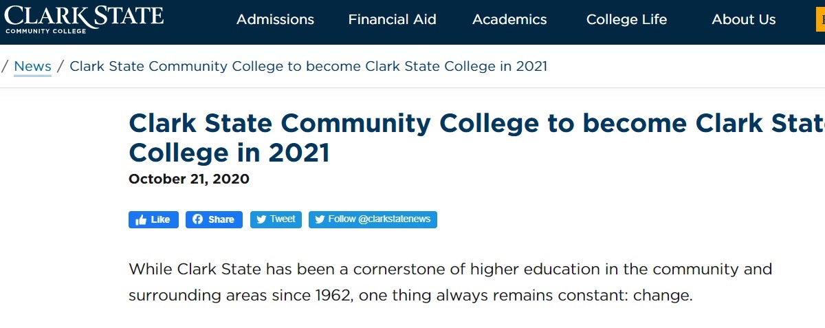 College History Garden: Clark State Community College Announces Name Change
