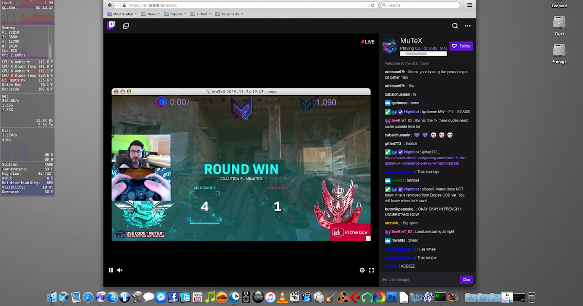Random Mac Stuff: Watch Twitch streams on 10.5 Leopard