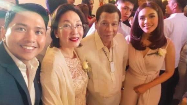 LOOK: Duterte attends wedding of GMA reporters in Antipolo City