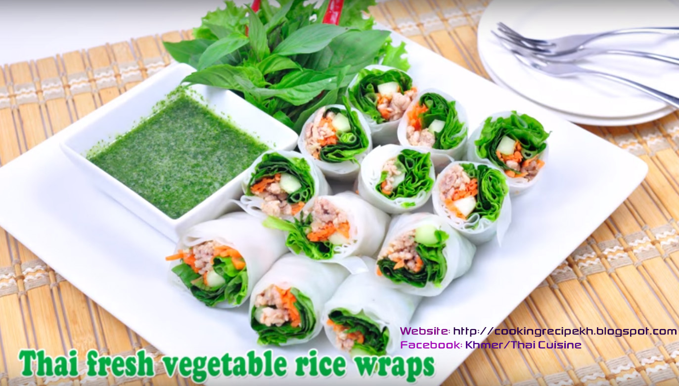 Fresh Vegetable Rice Wraps - Kuay Tiew Lui Suan (ก๋วยเตี๋ยวลุยสวน ...