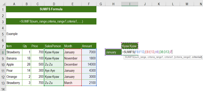 Hyper Excel & VBA: SUMIFS Formula