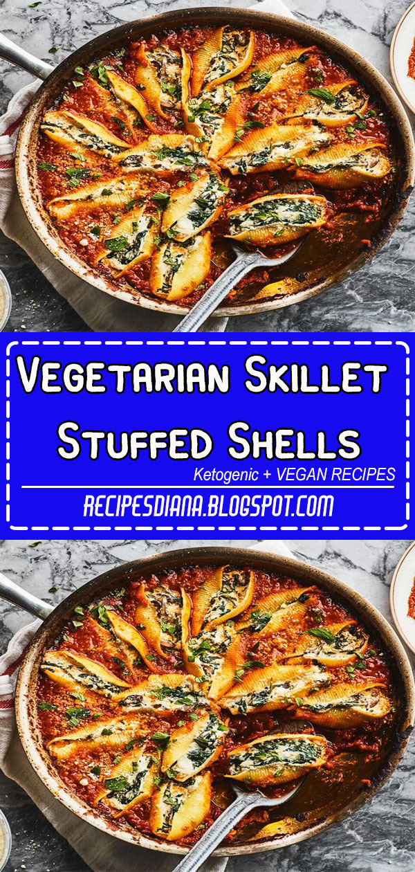 Vegetarian Skillet Stuffed Shells - Jasminka Kitchen