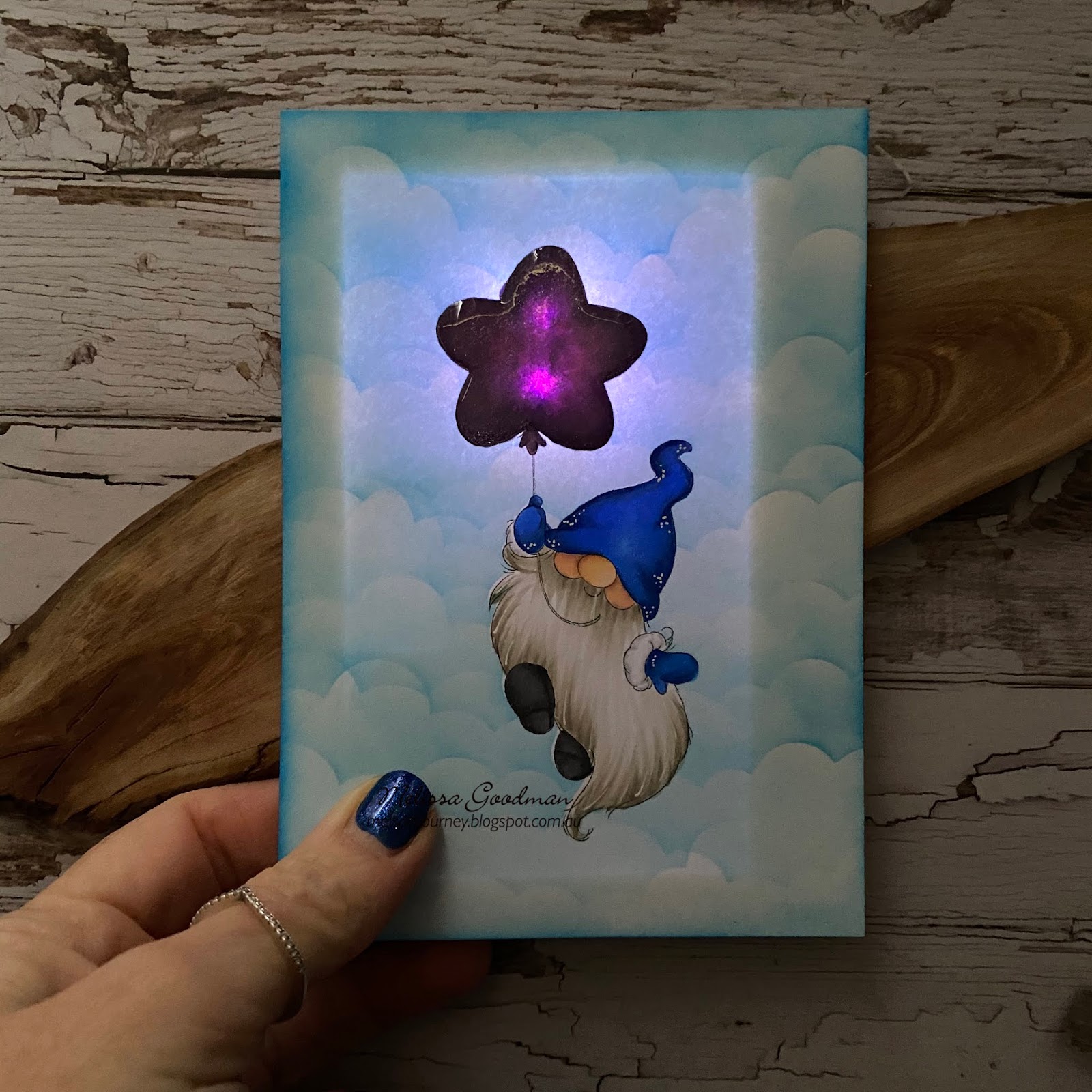 Mel's Art Journey: Flying Gnome with Air Balloon