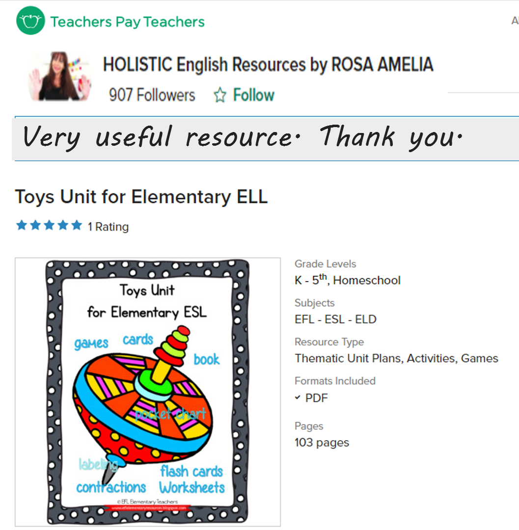 ESL/EFL Preschool Teachers: Toys Thematic Unit for ELL
