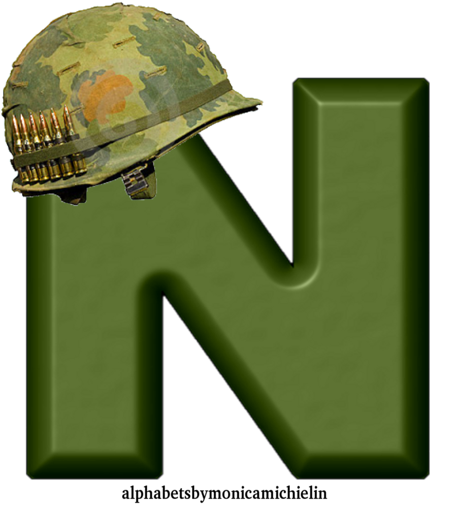 Monica Michielin Alphabets: MILITARY HELMET CAMOUFLAGE SOLDIER ALPHABET