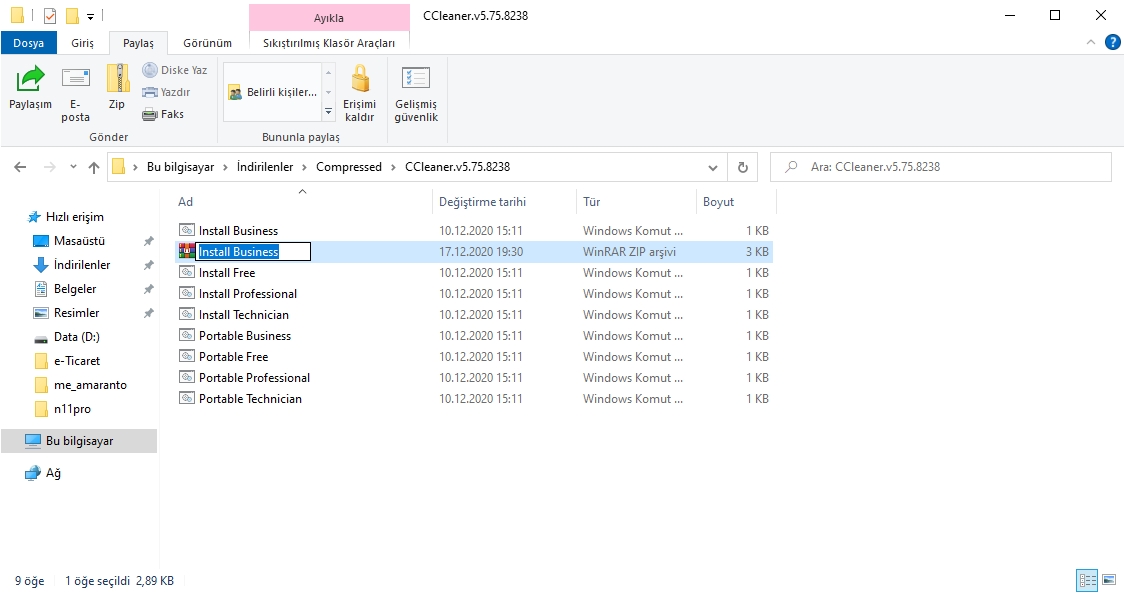 Windows 10'da dosya ve klasörleri bir ZIP dosyasında arşivleme